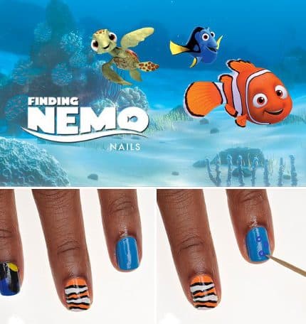 Nemo Inspired Nail Tutorial | The Main Street Mouse
