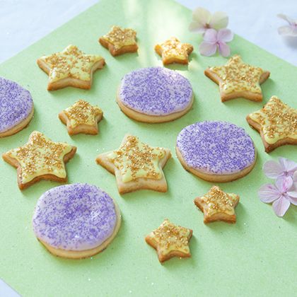 Pixie Party Purple Moon and Gold Star Iced Cookies