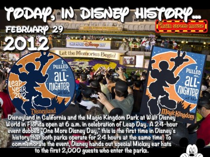 Today In Disney History ~ February 29th | The Main Street Mouse