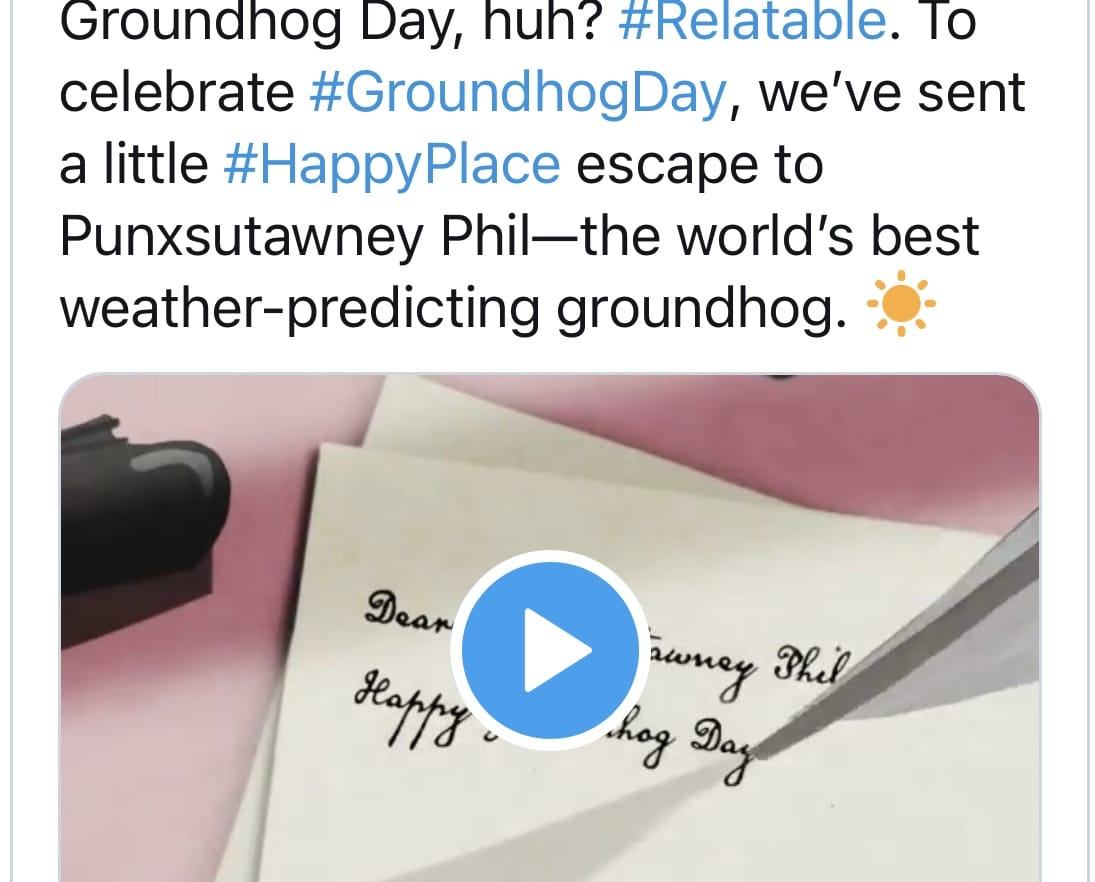A Groundhog Day Message from Walt Disney World!
