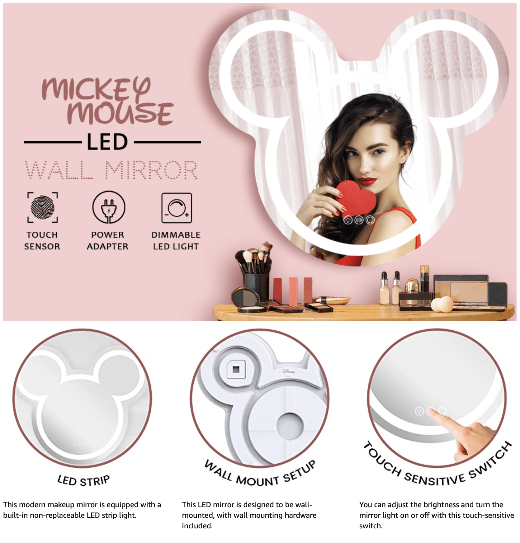 Get Ready in Disney Style With This Light Up Mickey Vanity Mirror ...