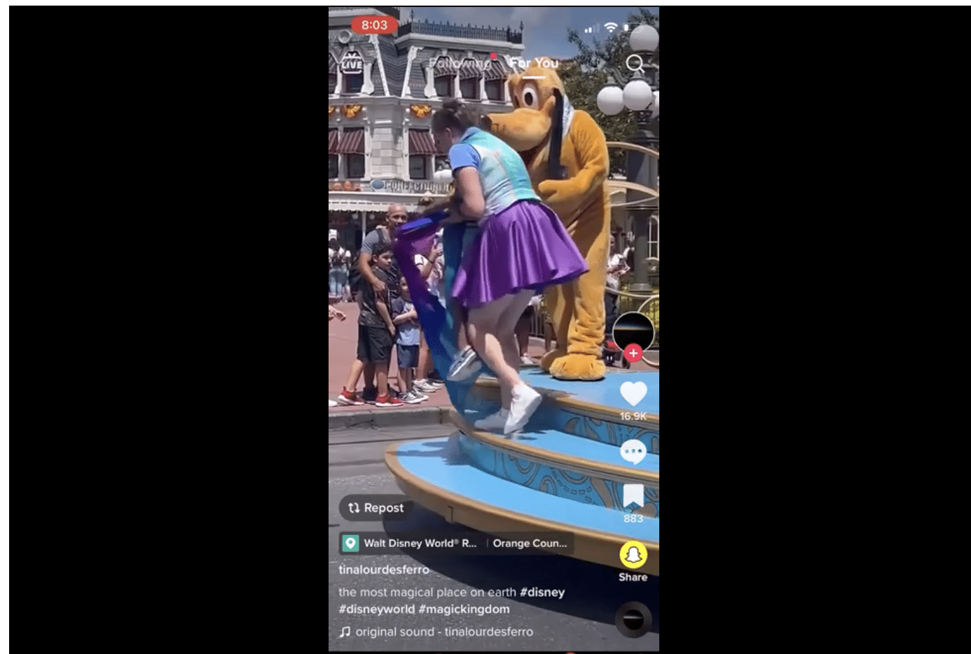 A Child Can Be Seen Running Onto a Parade Float at Disney World in a ...