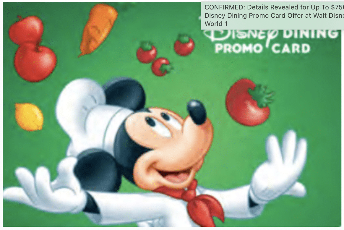DISNEY DINING PROMO CARD GIVEAWAY | The Main Street Mouse